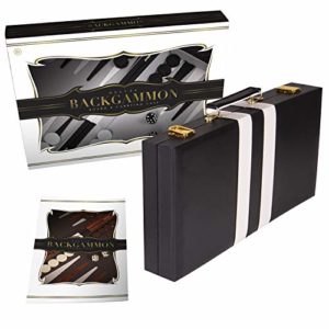 Crazy Games Backgammon Set - Classic Black Medium 15 Inch Backgammon ...