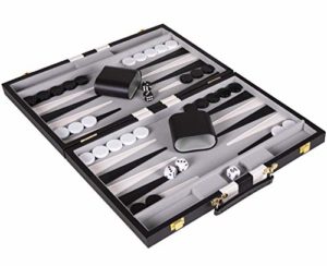 Crazy Games Backgammon Set - Classic Black Medium 15 Inch Backgammon ...